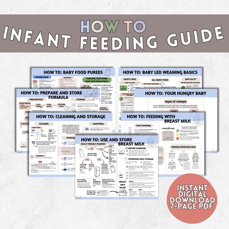 Infant Feeding Handout How to Breastfeeding Formula Starting Solid Food ...