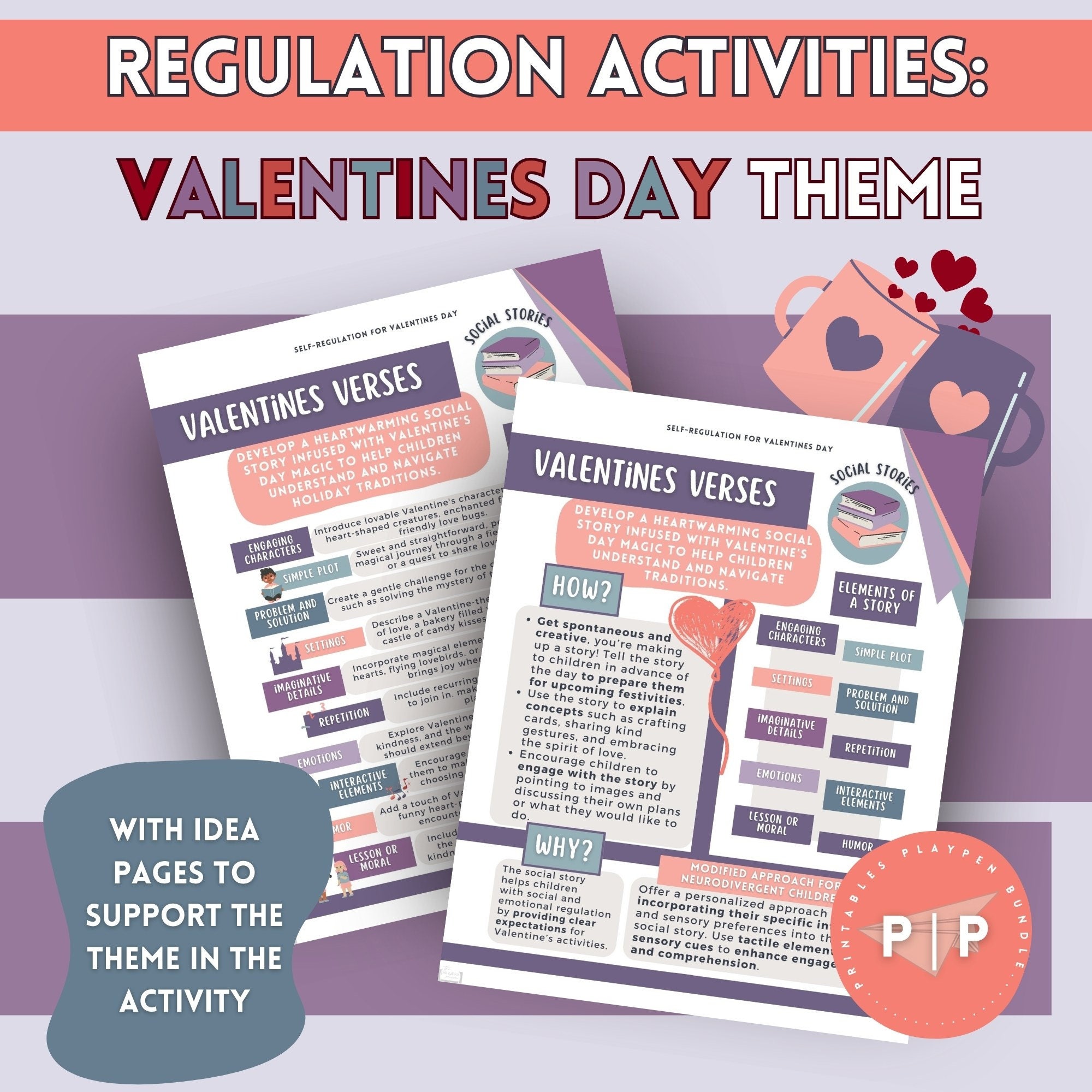 Valentines Day Activity Printable for Kids Regulation Toolkit Bundle ...