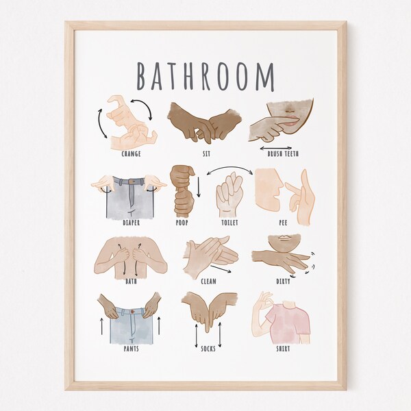 Preschool Bathroom Signs - Etsy