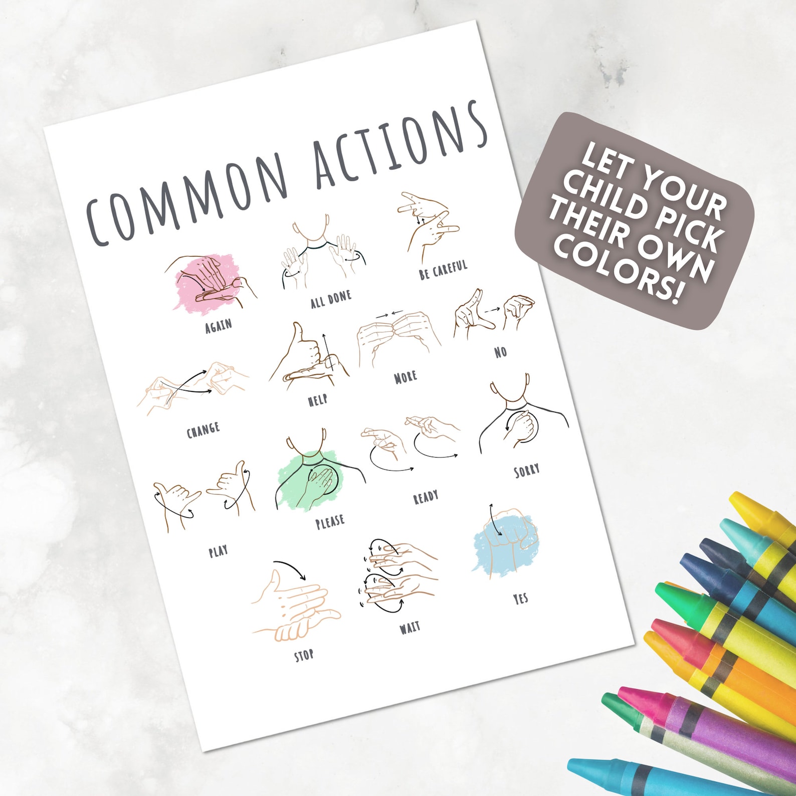 Simple Common Baby Sign Language Print Starting ASL Signs Printable ...