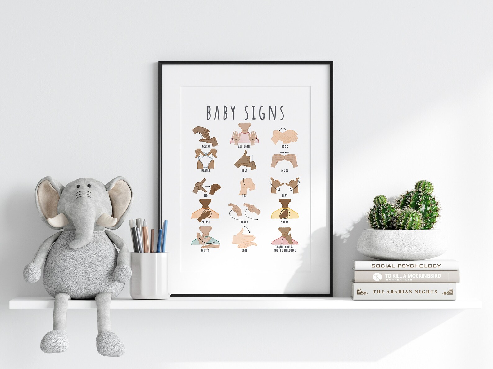 Starter Sign Language for Baby Print Set: ASL Starting Signs Poster ...