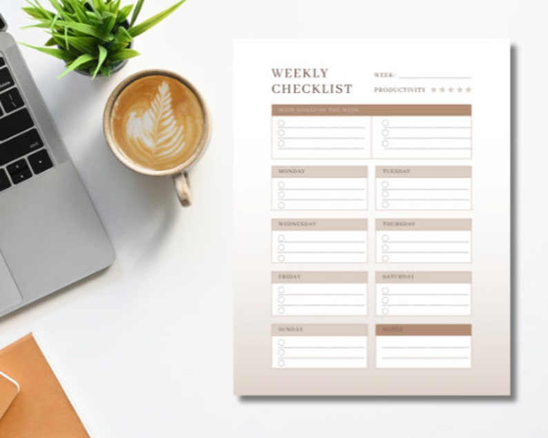 Printable Weekly Check List - Etsy