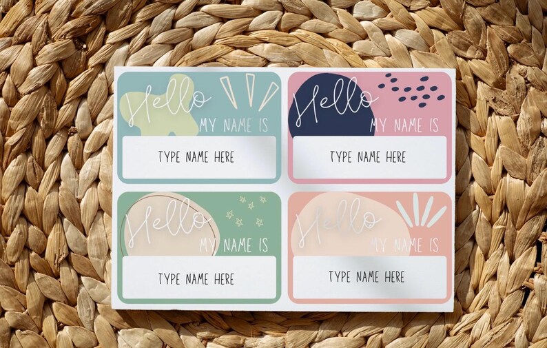 Editable Pastel Name Tags Template | Back to School (digital Download ...