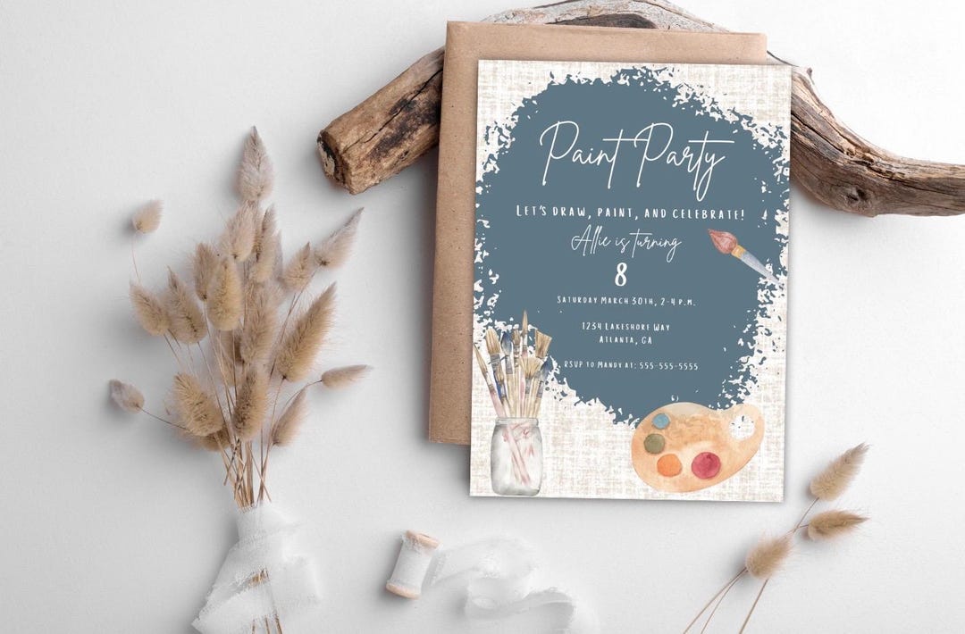 Craft Party Invitation Editable | Paint Party Birthday Invite | Craft ...
