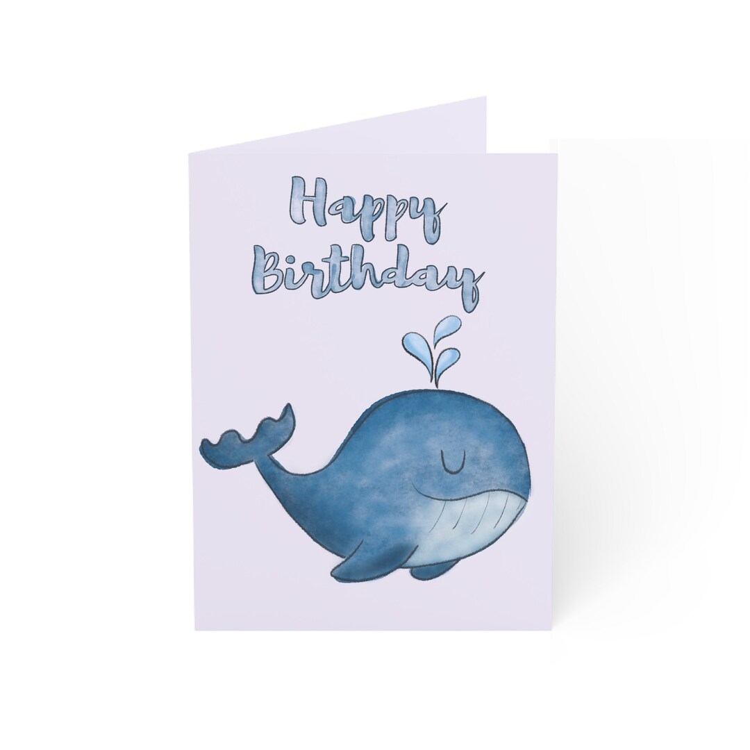 Happy Birthday Whale Greeting Card - Etsy