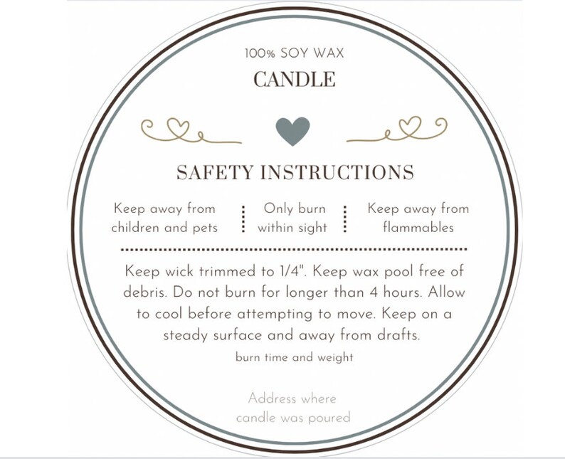 Candle Safety Label - Etsy