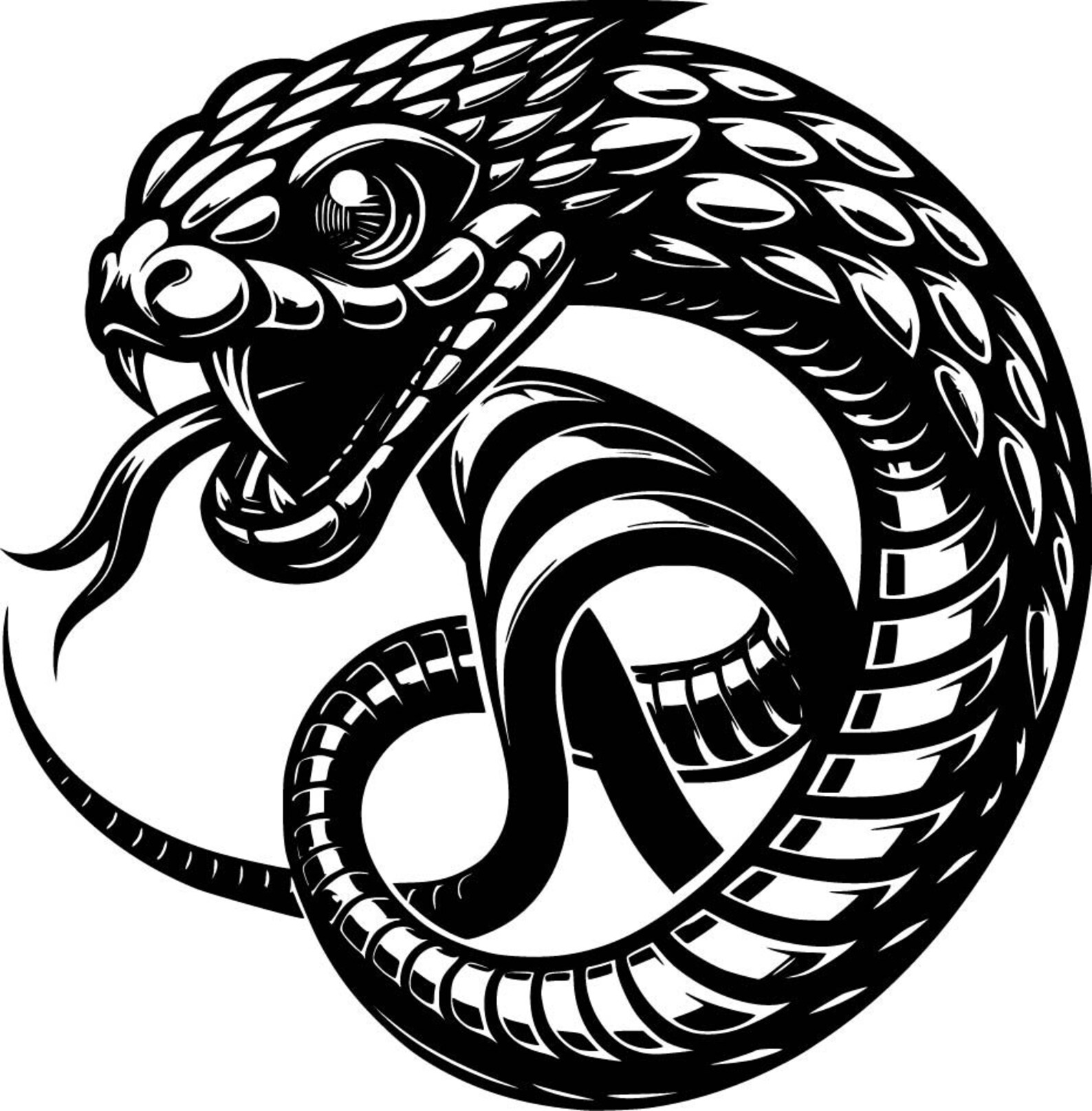 Sleek Vector Serpent - Modern Digital Snake Artwork **transparent - Etsy