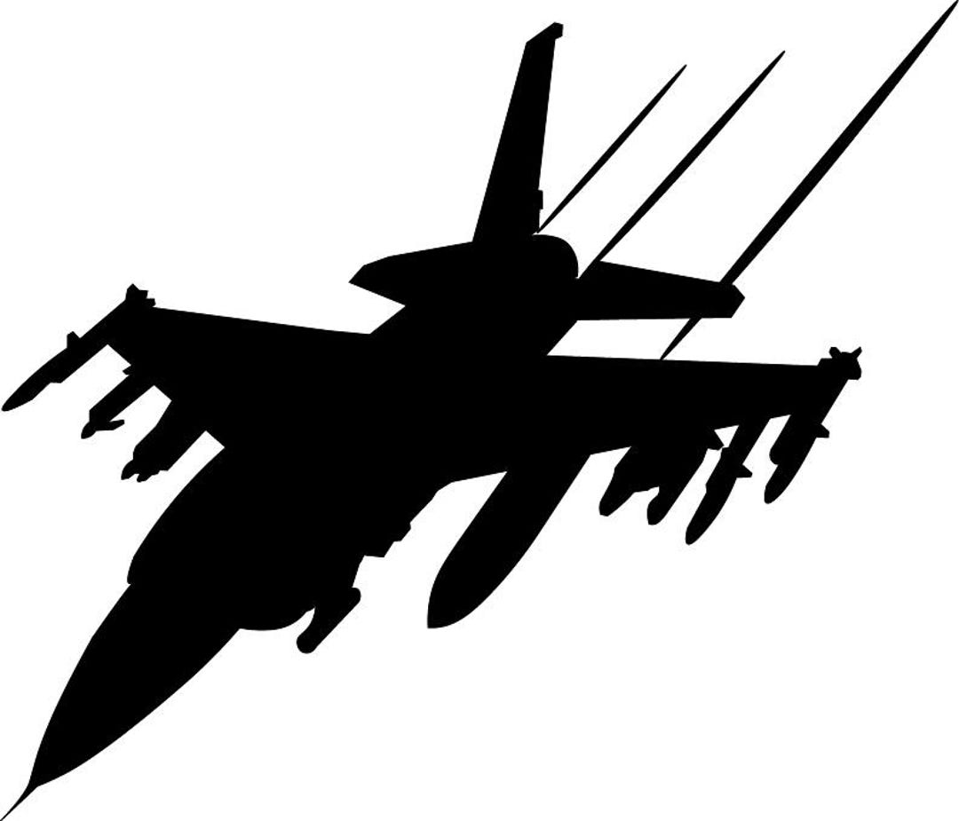 F-16 Fighter Jet Silhouette - Digital Download (.svg, .dxf, .png) for ...