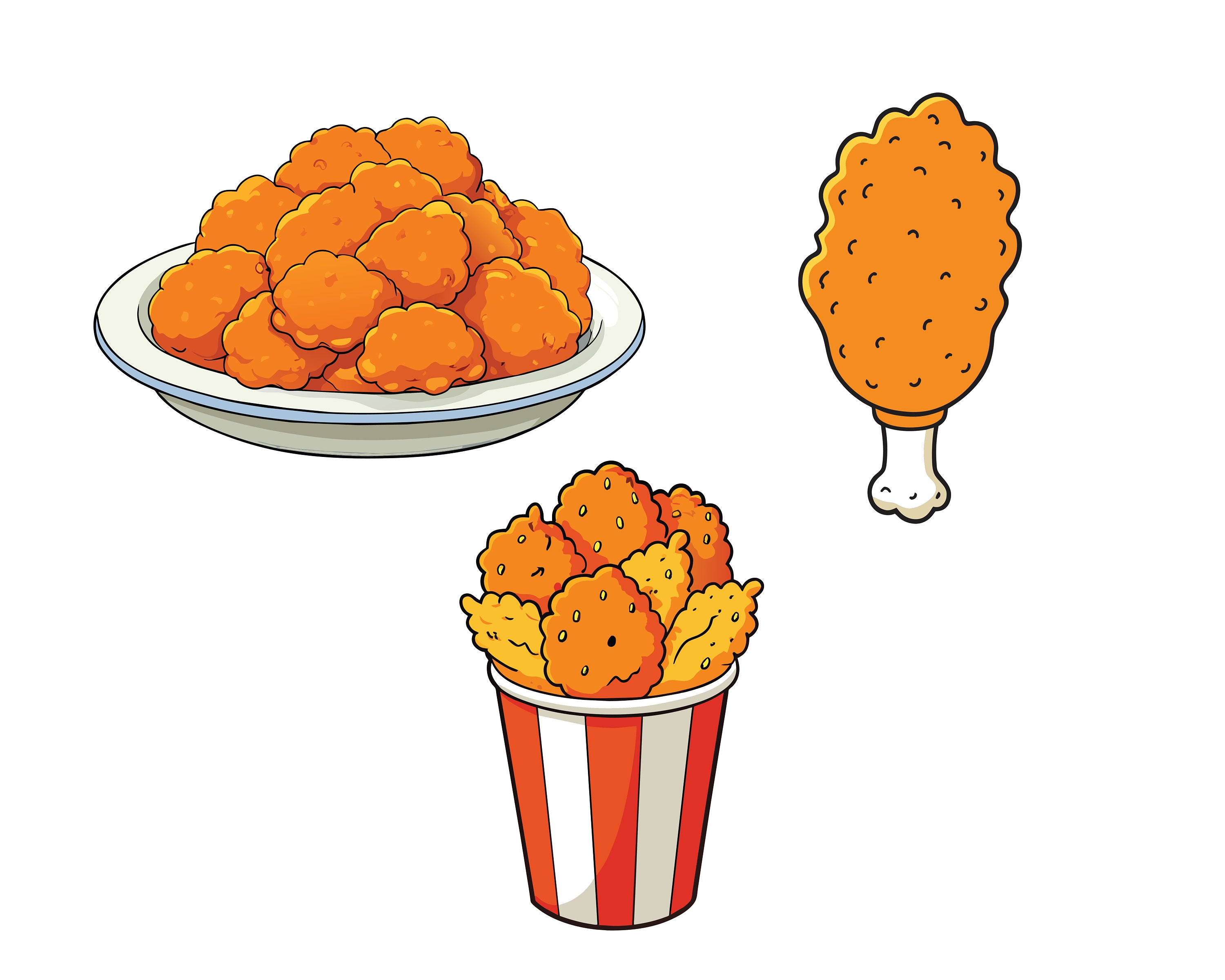 Fry Chicken SVG - Etsy