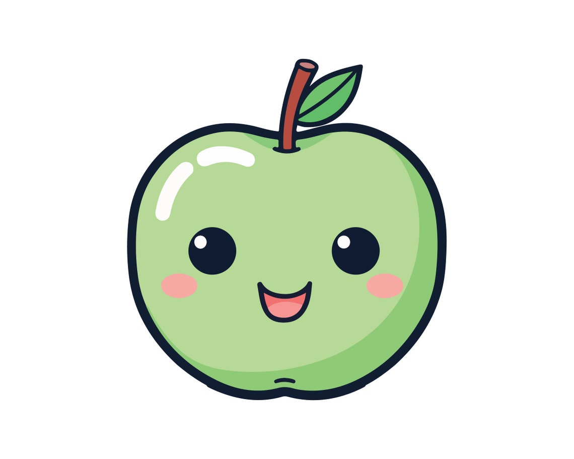 Cartoon Apple SVG Apple Clip Art Apple Clipart Apple Cricut - Etsy