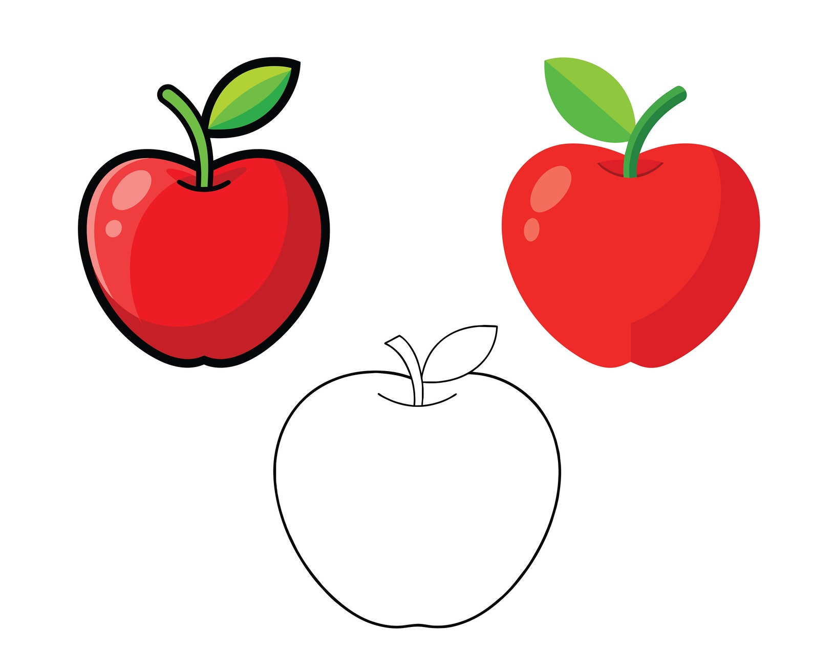 Cartoon Apple SVG, Apple Clip Art, Apple Clipart, Apple Cricut Svg ...