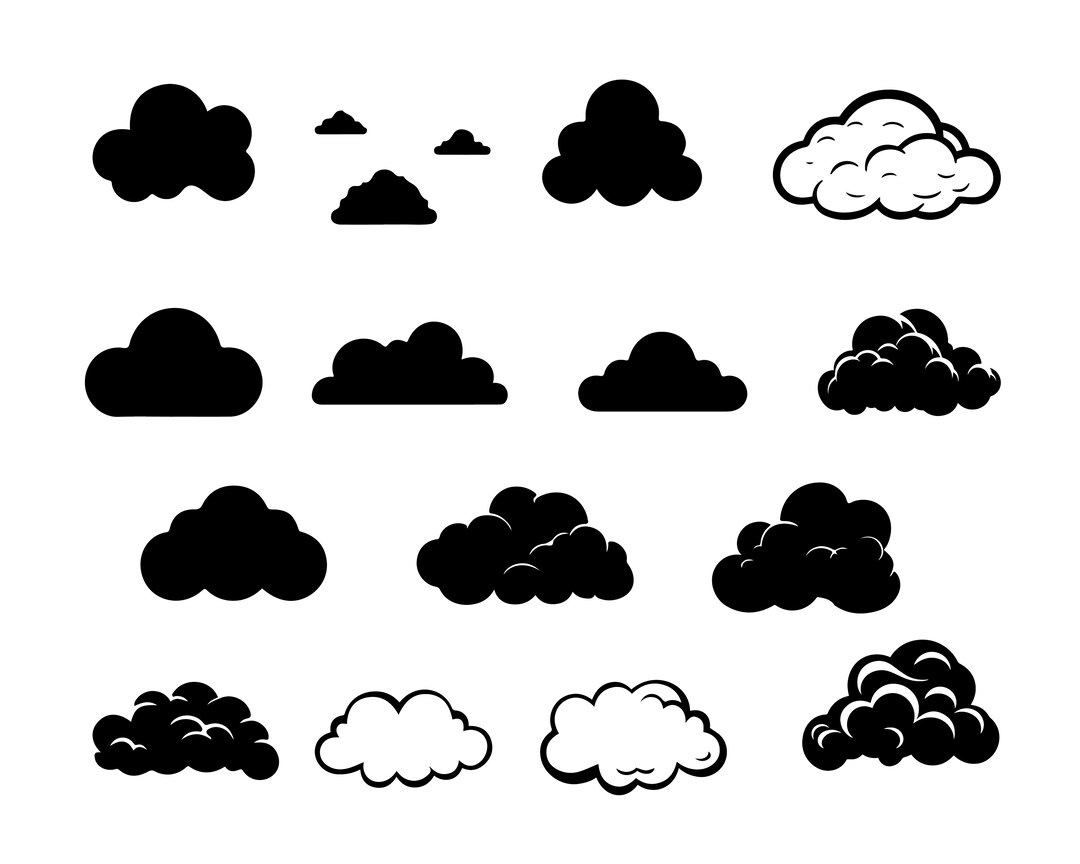 15 Cloud Svg Files, Cloud Cricut, Cloud Clip Art Svg, Cloud Silhouette ...