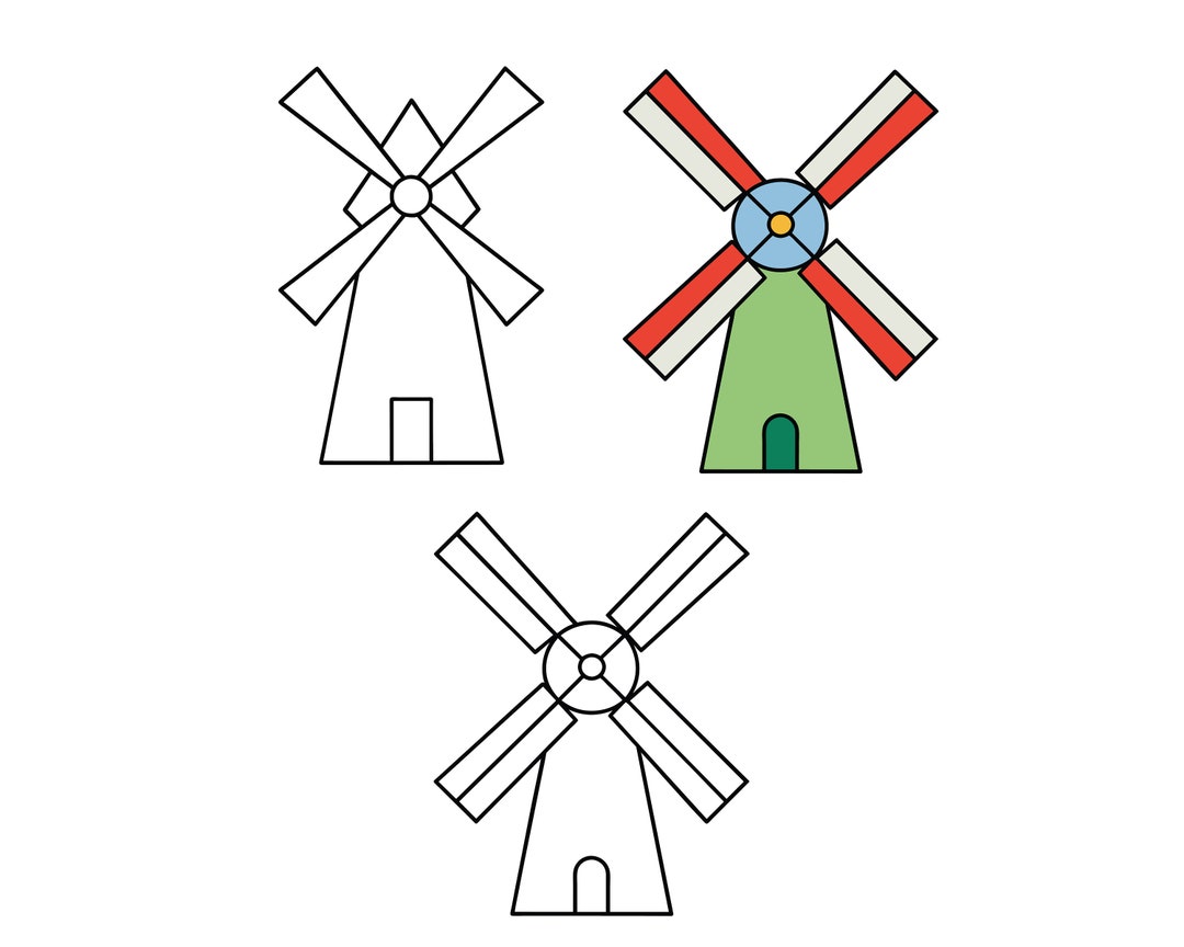 Windmill SVG, Windmill Clip Art, Windmill Cricut Svg, Windmill Outline ...