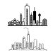 Dallas Skyline Silhouette SVG , Dallas Skyline Outline SVG , Continuous ...