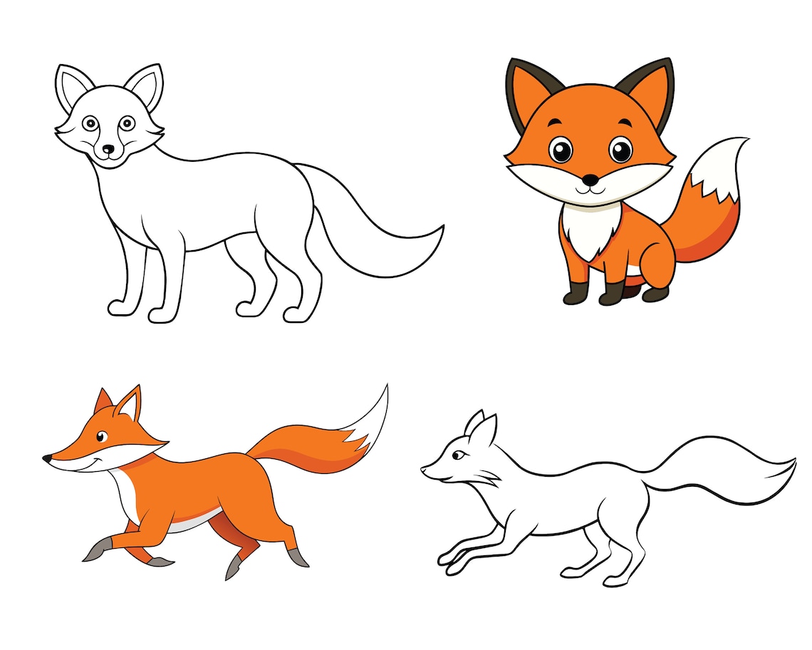 Fox SVG, Fox Clip Art, Fox Cricut Svg, Fox Outline Svg - Etsy
