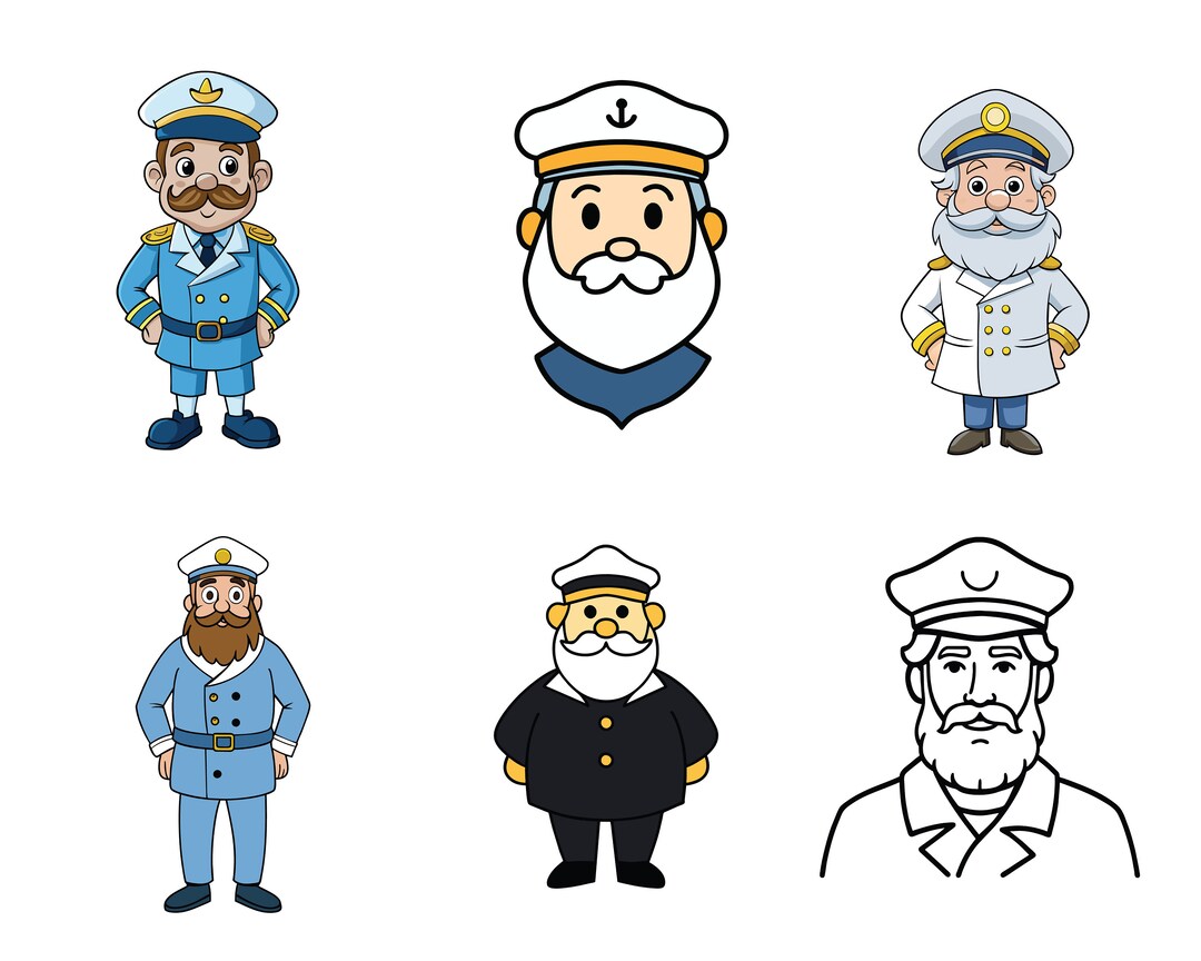 Sea Captain SVG, Sea Captain Clip Art, Sea Captain Cricut Svg, Sea ...