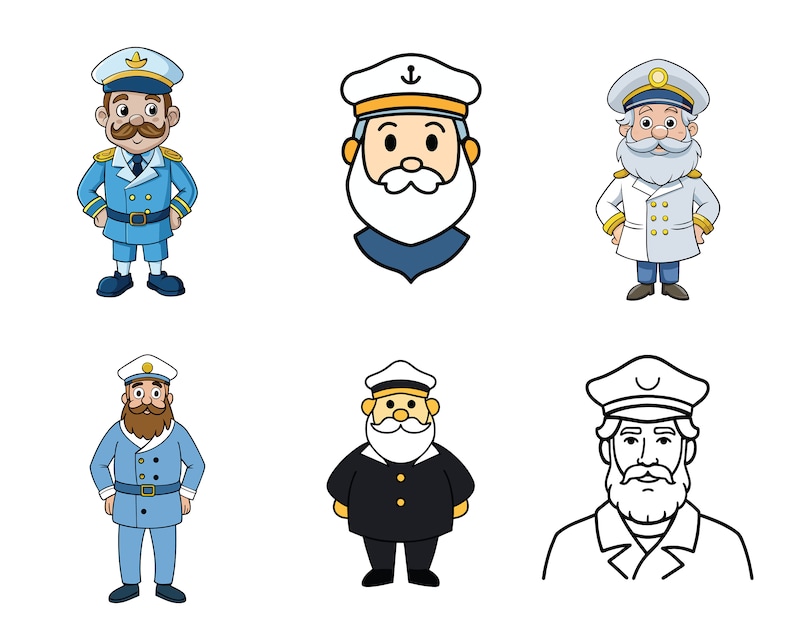 Sea Captain SVG, Sea Captain Clip Art, Sea Captain Cricut Svg, Sea ...