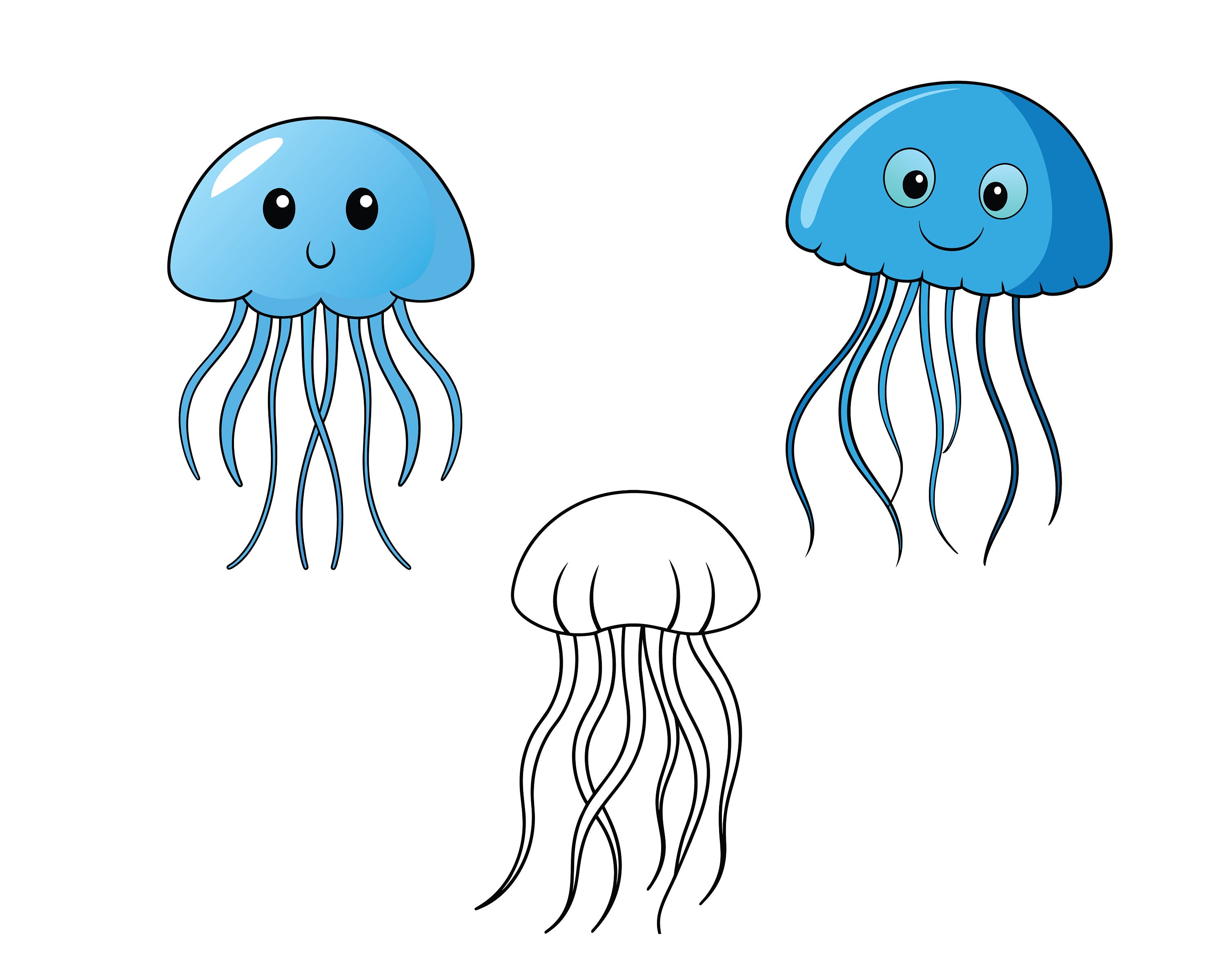 Jelly Fish Clip Art Blue Jellyfish Blue Jellyfish In The Ocean