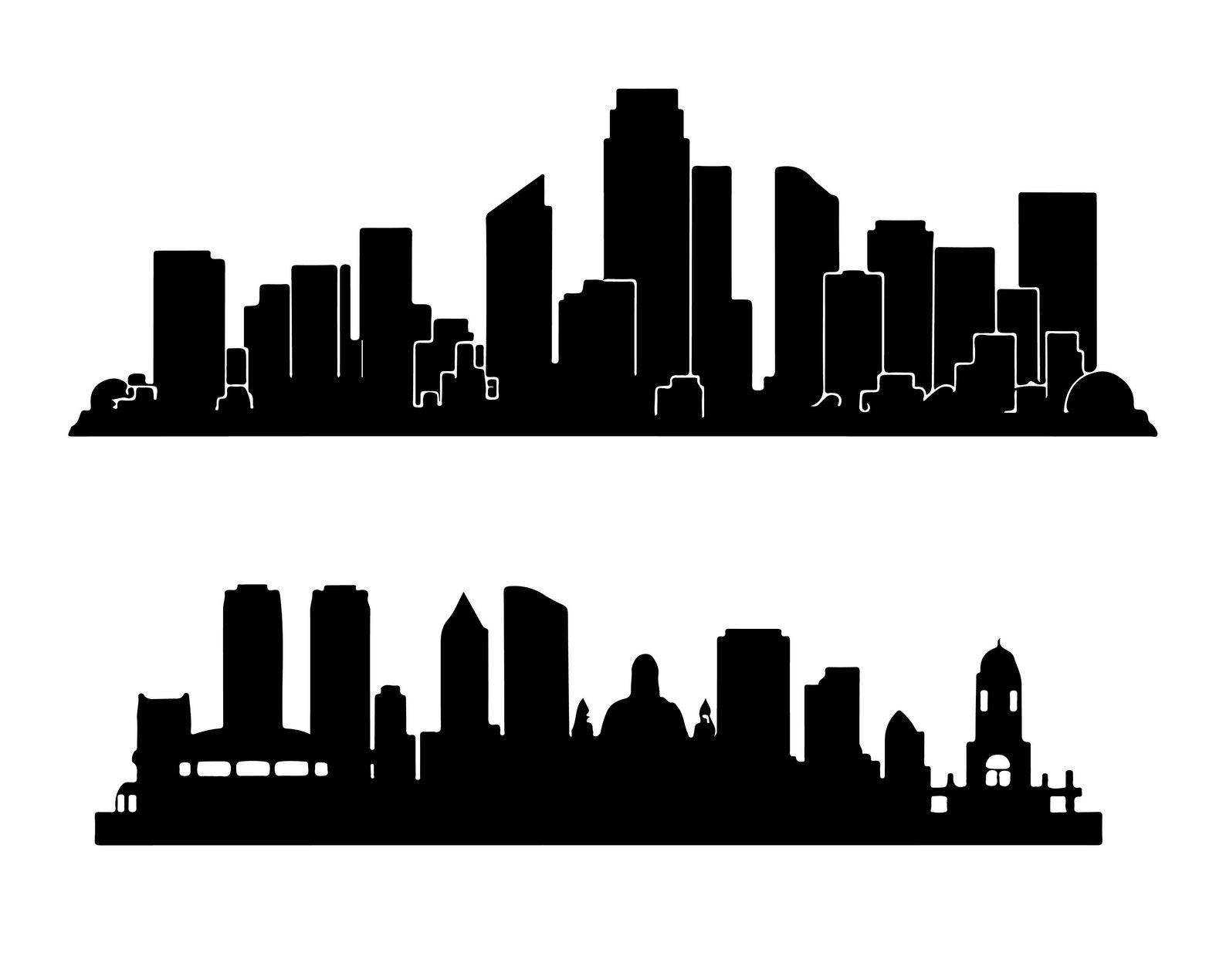 San Diego Skyline Silhouette SVG , San Diego Outline , Continuous Line ...