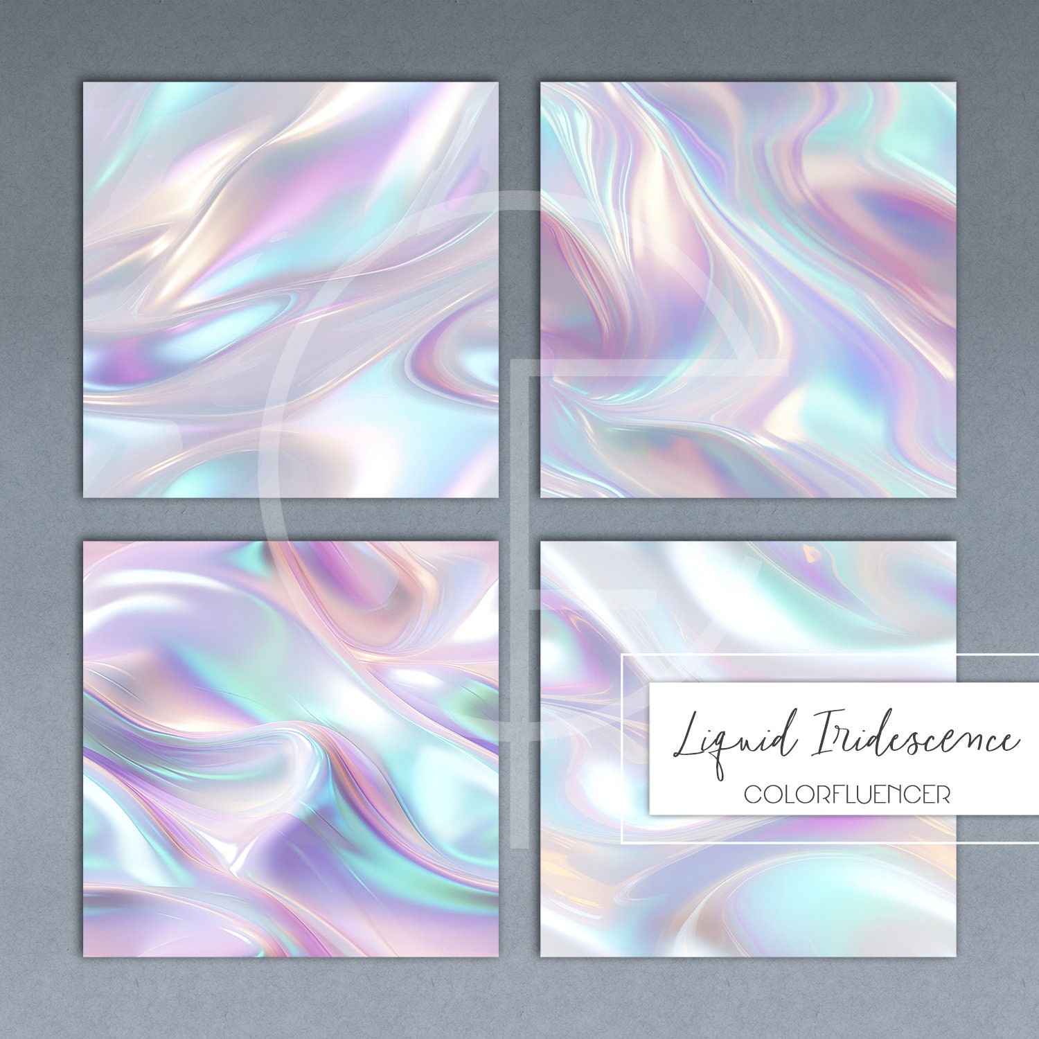 Iridescent Backgrounds | Liquid Iridescence | Digital Paper ...