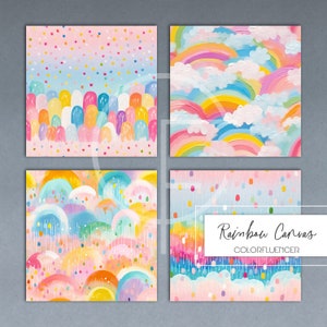 Rainbow Backgrounds | Rainbow Canvas | Digital Papers | Seamless ...
