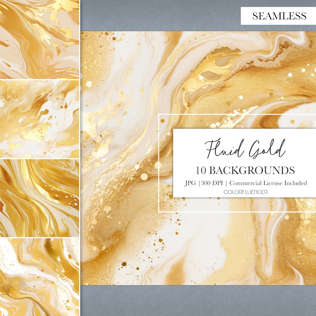 Seamless Golden Patterns | Fluid Gold | Seamless Pattern | Background ...