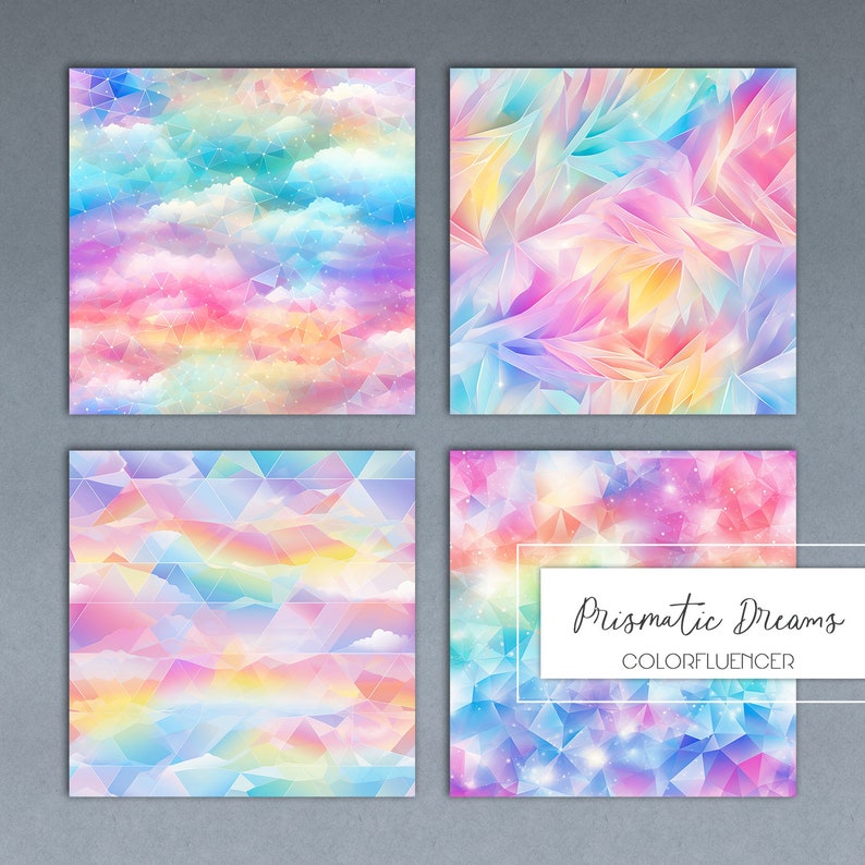 Rainbow Seamless Patterns Backgrounds Prismatic Dreams Digital Paper ...