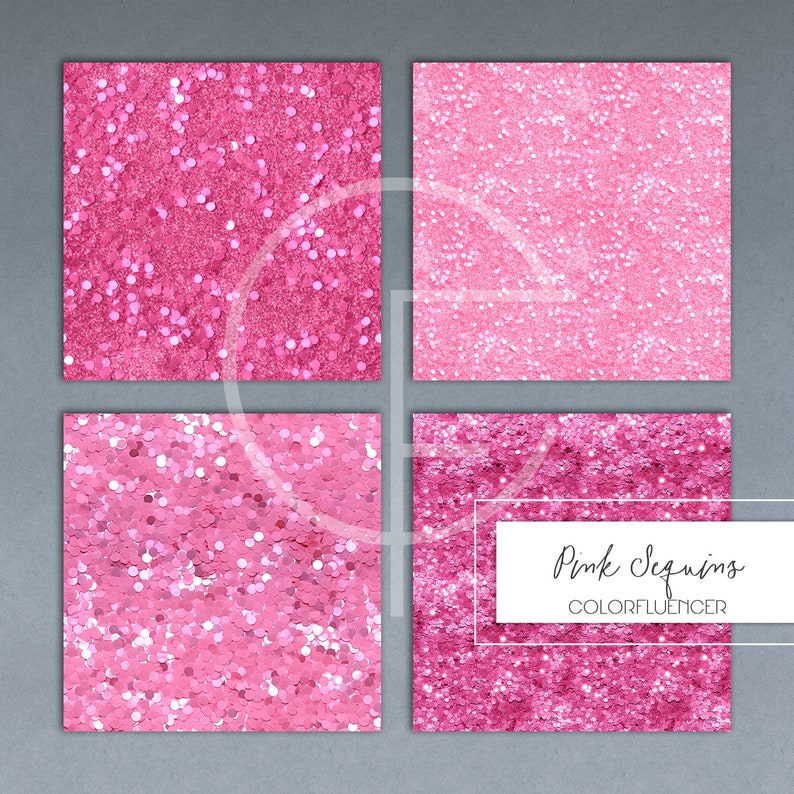 Pink Glitter and Sequins Seamless Patterns | Digital Paper ...