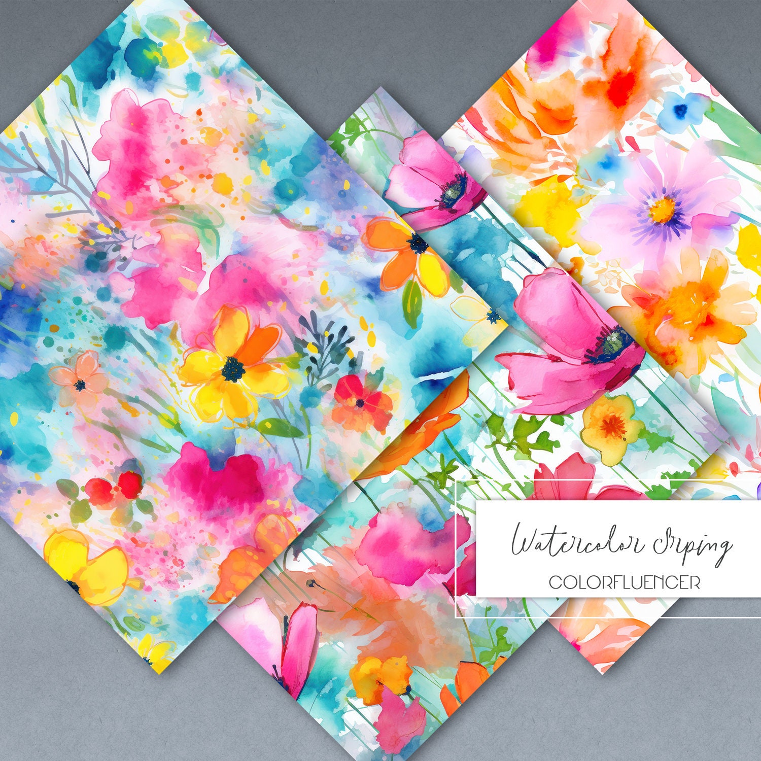 Floral Seamless Patterns Watercolor Spring Digital Papers Seamless ...