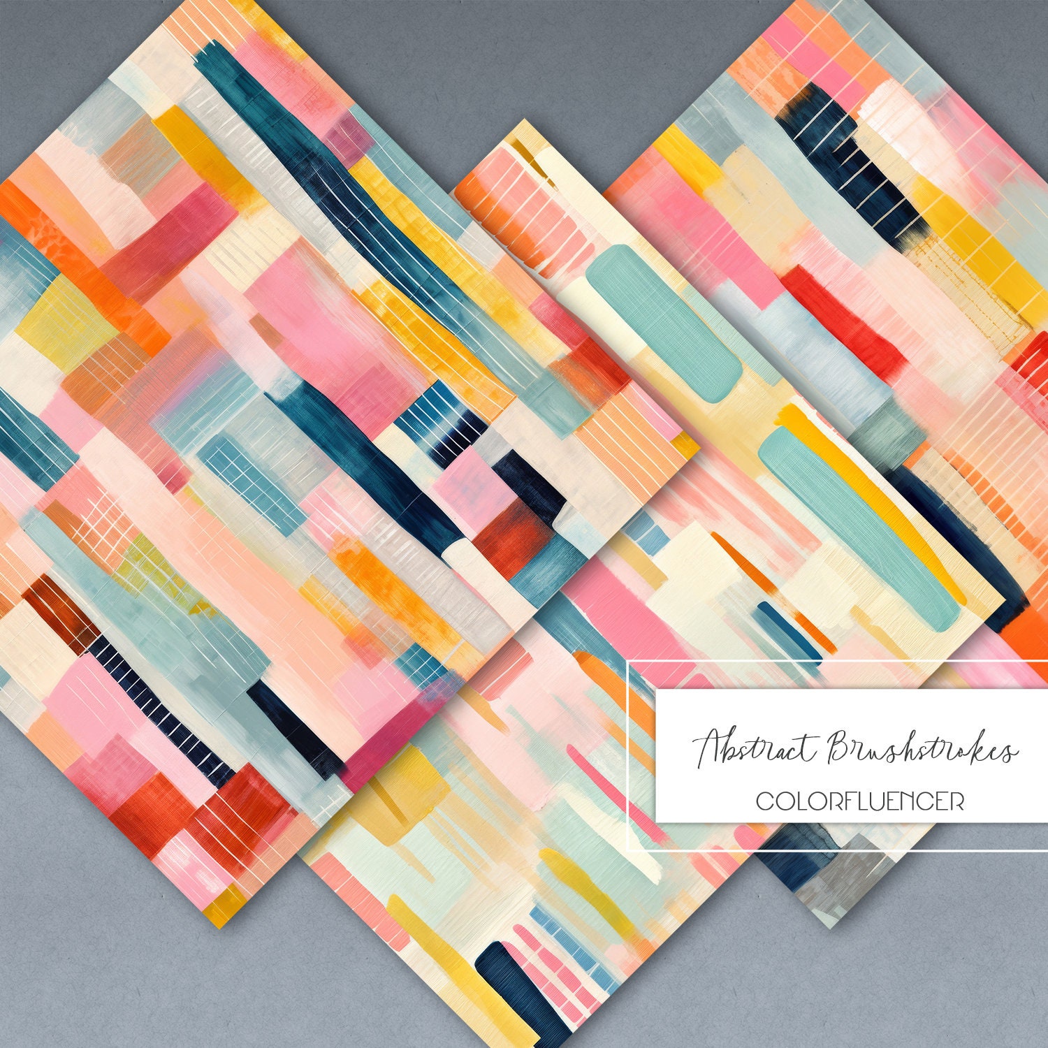 Abstract Seamless Patterns Abstract Brushstrokes Digital Paper Painting ...
