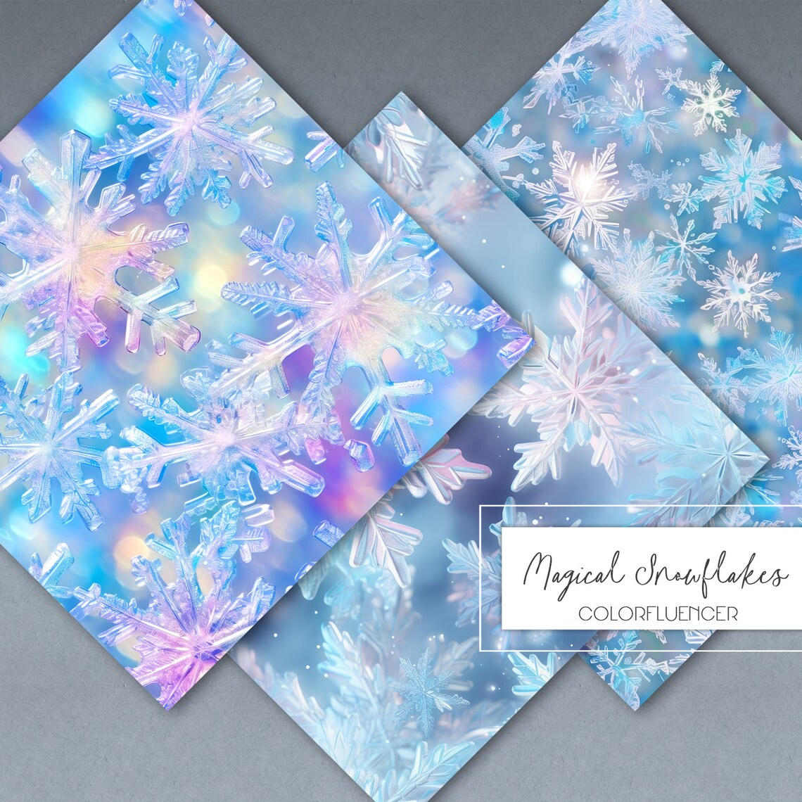 Snowflake Seamless Patterns | Magical Snowflakes | Digital Papers ...