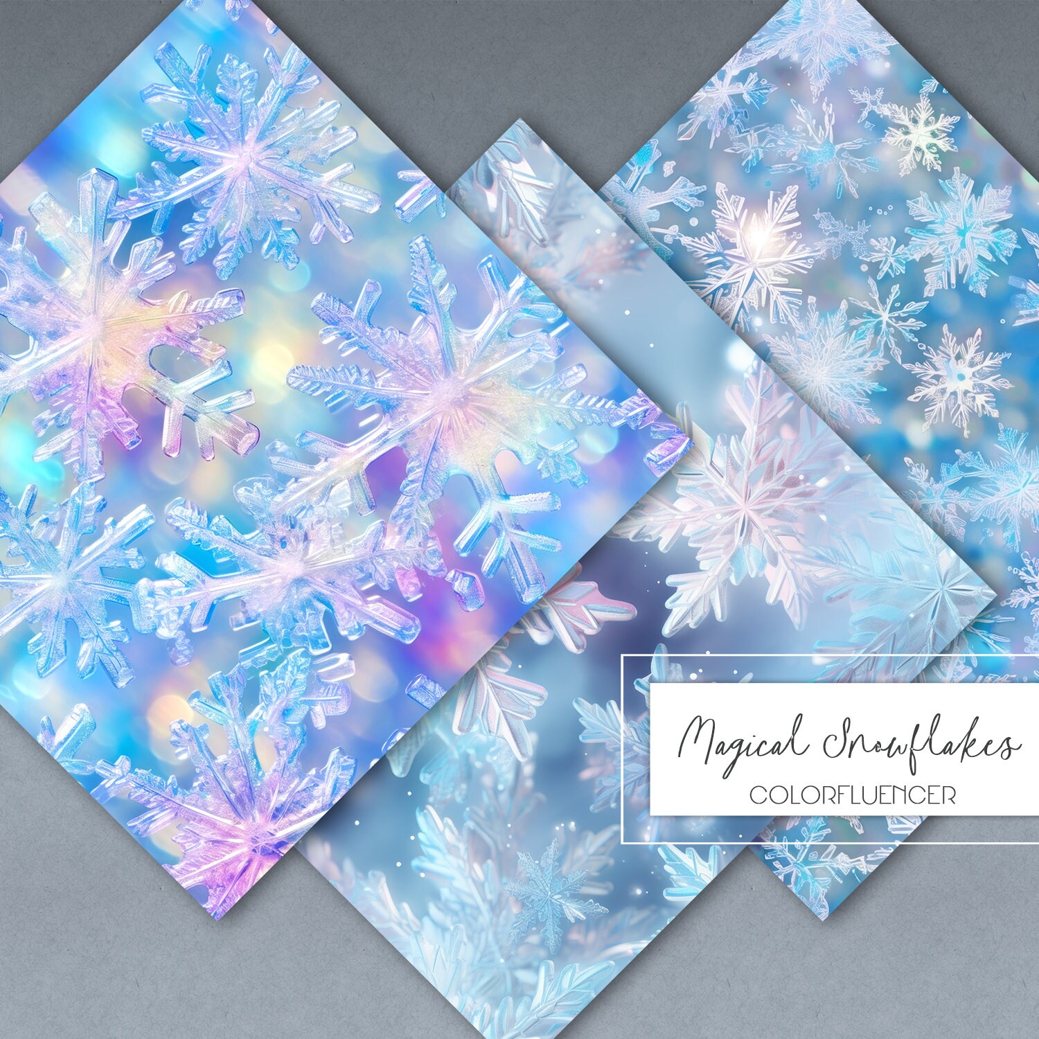 Snowflake Seamless Patterns | Magical Snowflakes | Digital Papers ...