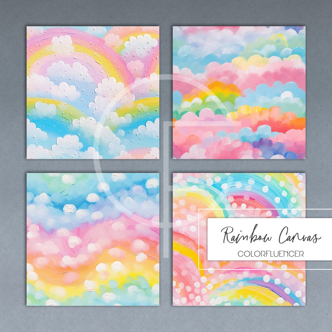 Rainbow Backgrounds Rainbow Canvas Digital Papers Seamless Pattern Sky ...