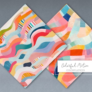 Abstract Seamless Patterns | Colorful Motion | Digital Paper | Painted ...