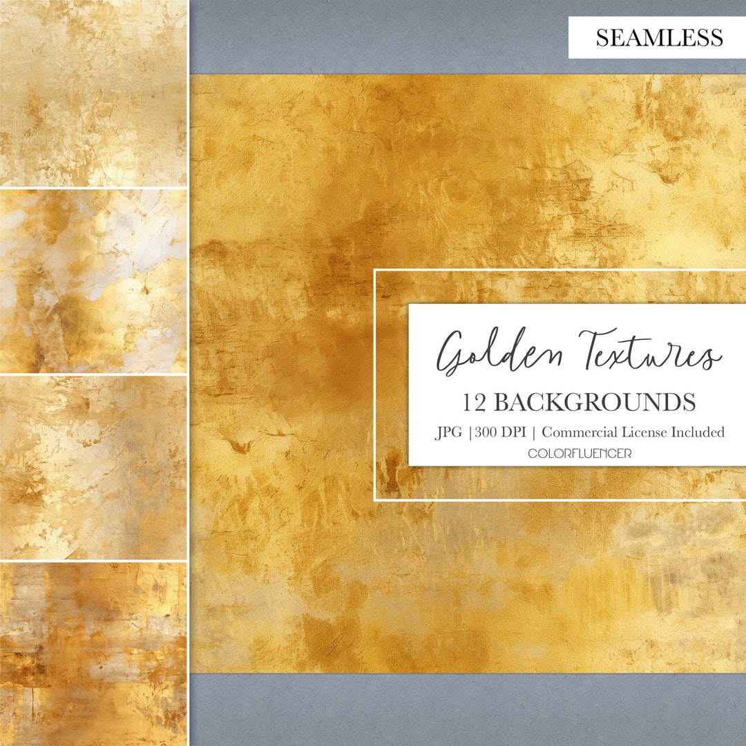 Seamless Metallic Gold Patterns | Golden Textures | Seamless Pattern ...
