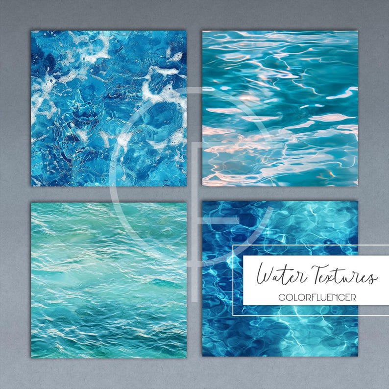 Water Backgrounds | Ocean Water Seamless Patterns | Digital Papers ...