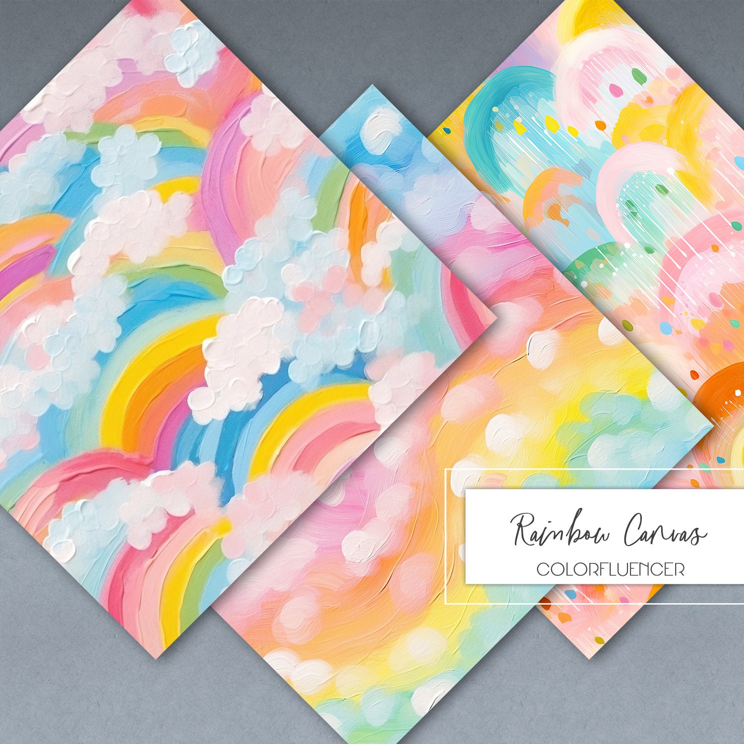 Rainbow Backgrounds | Rainbow Canvas | Digital Papers | Seamless ...