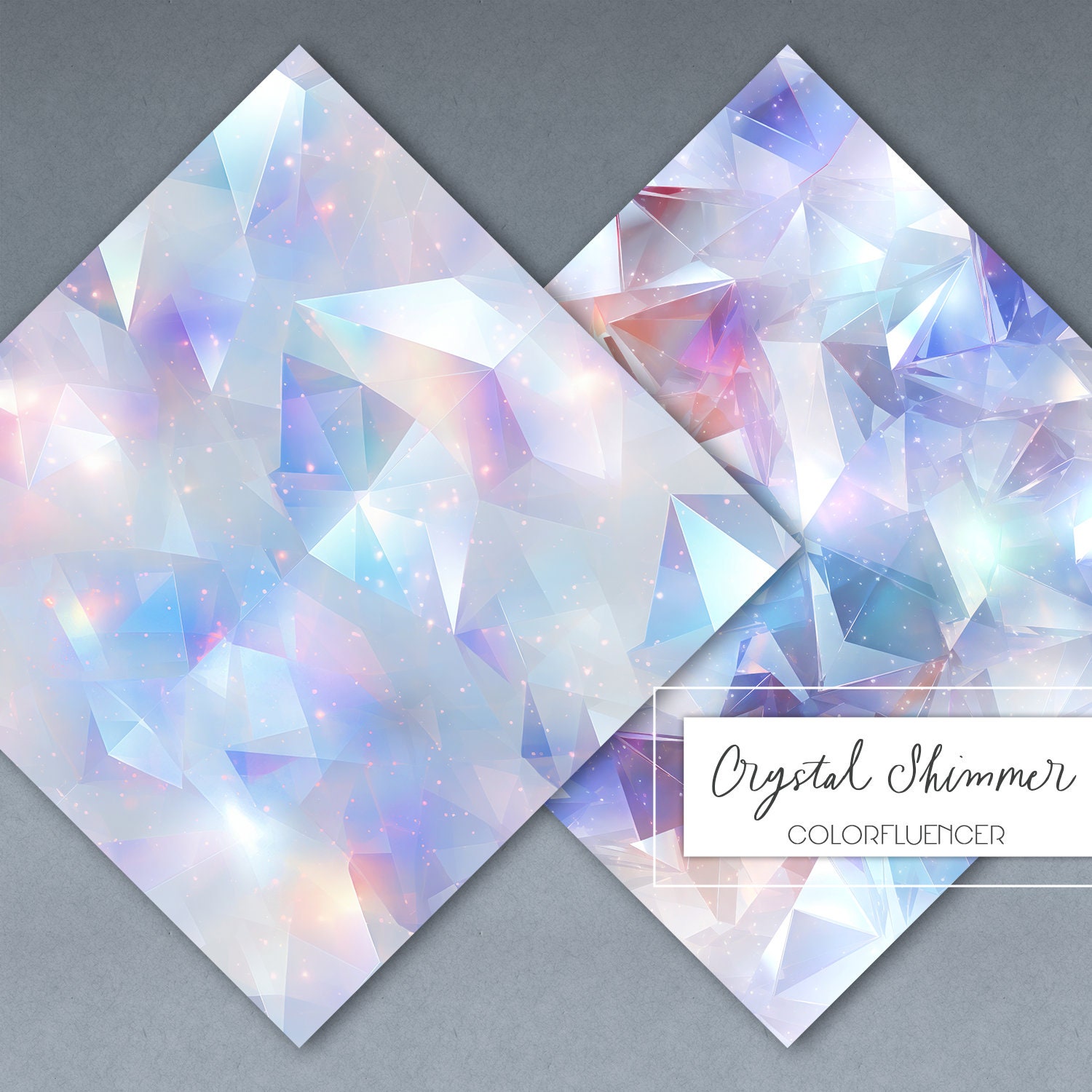 Prismatic Seamless Backgrounds Crystal Shimmer Digital Patterns ...