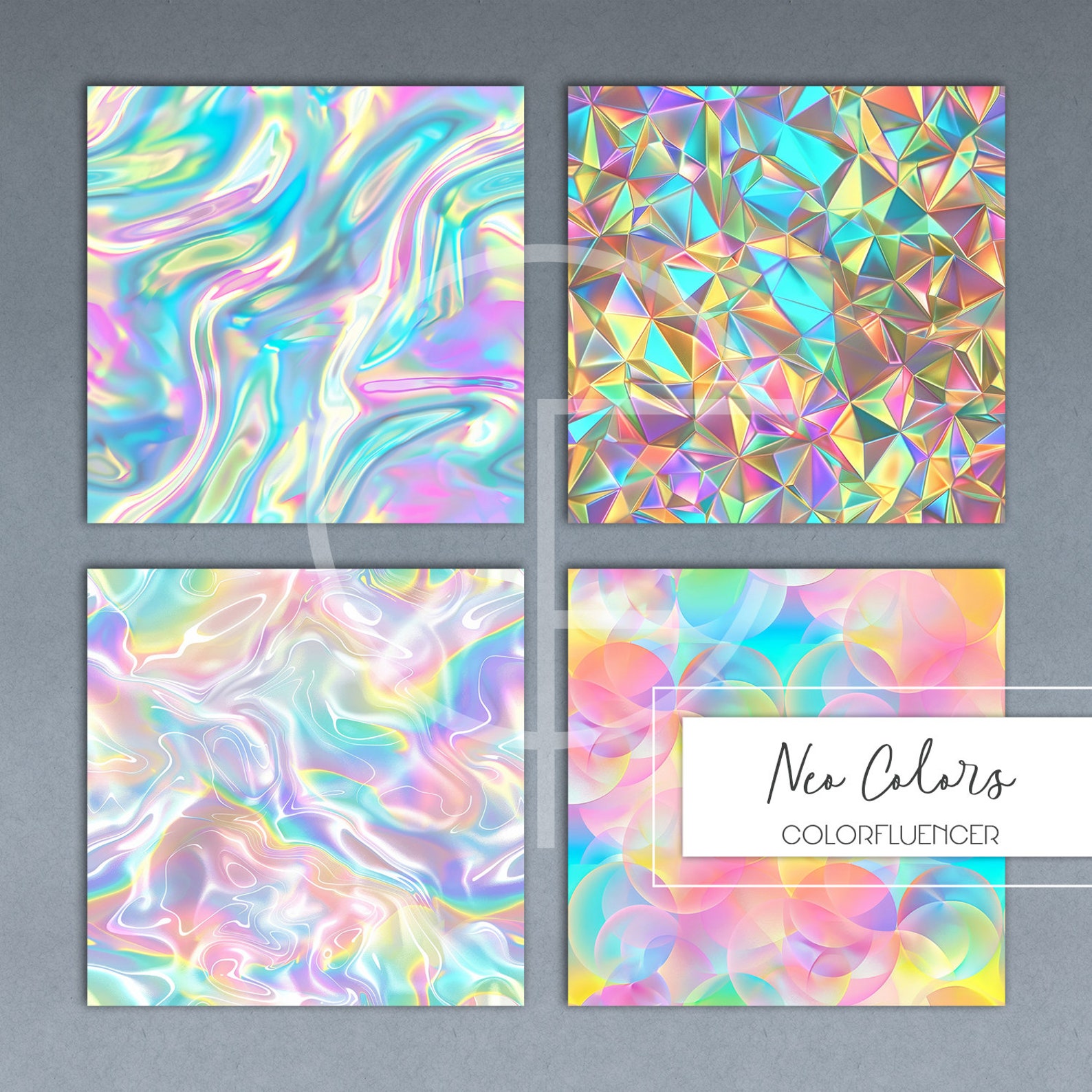Holographic Seamless Patterns | Neo Colors | Digital Papers ...