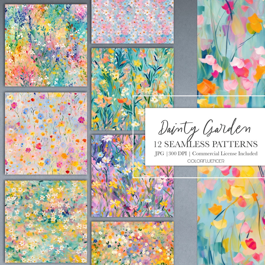Floral Seamless Patterns | Dainty Flowers | Flower Digital Papers ...