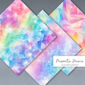 Rainbow Seamless Patterns | Backgrounds | Prismatic Dreams | Digital ...