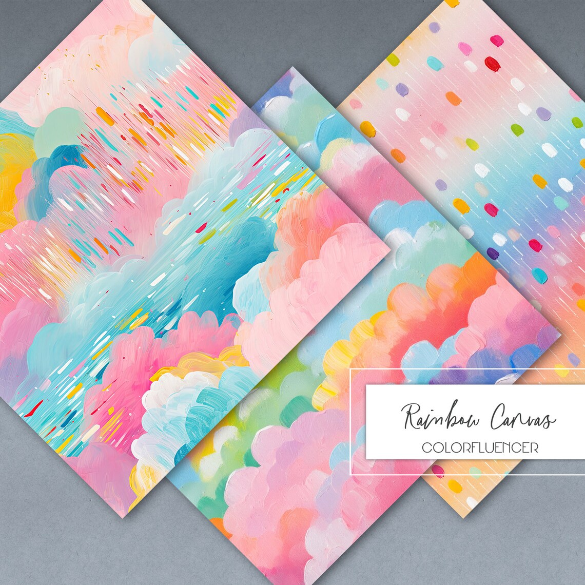 Rainbow Backgrounds Rainbow Canvas Digital Papers Seamless Pattern Sky ...