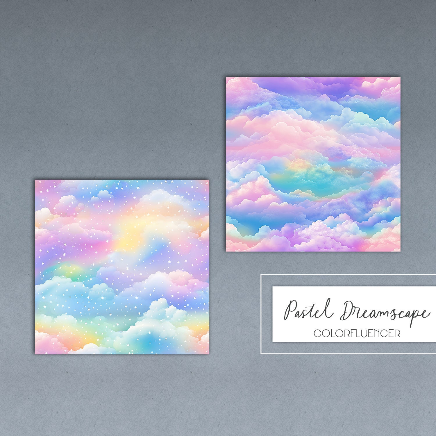 Clouds Seamless Patterns Sky Clouds Backgrounds, Rainbow Colors Pastel ...