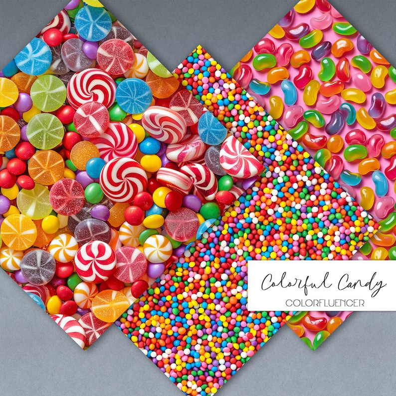 Candy Seamless Patterns | Colorful Candy | Backgrounds | Digital Papers ...
