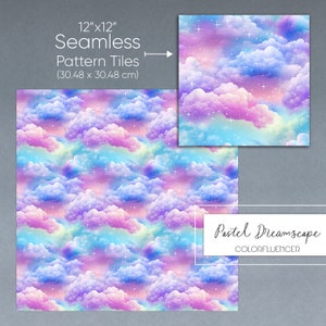 Clouds Seamless Patterns | Sky Clouds Backgrounds, Rainbow Colors ...