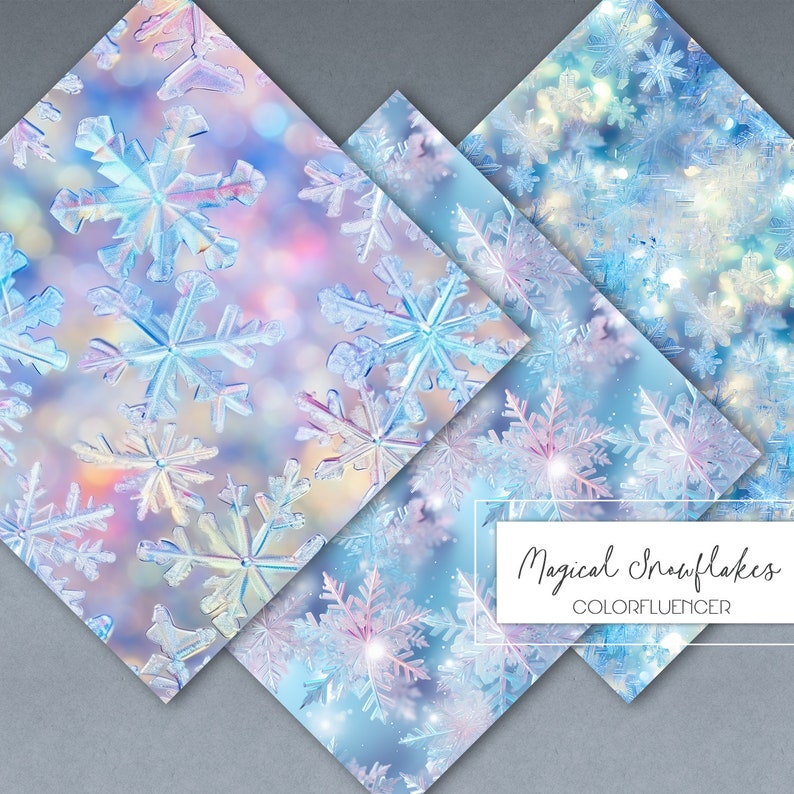 Snowflake Seamless Patterns | Magical Snowflakes | Digital Papers ...