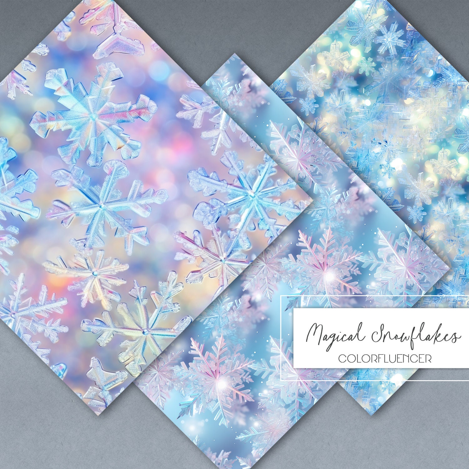 Snowflake Seamless Patterns | Magical Snowflakes | Digital Papers ...