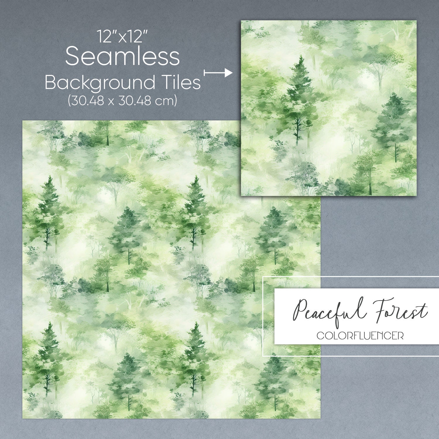 Forest Backgrounds Watercolor Peaceful Forest Digital Papers Seamless ...