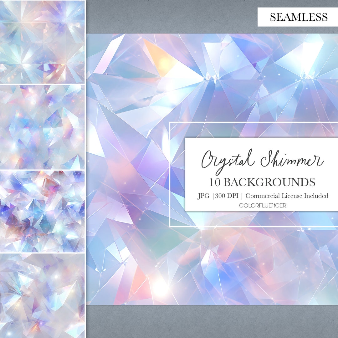 Prismatic Seamless Backgrounds | Crystal Shimmer | Digital Patterns ...