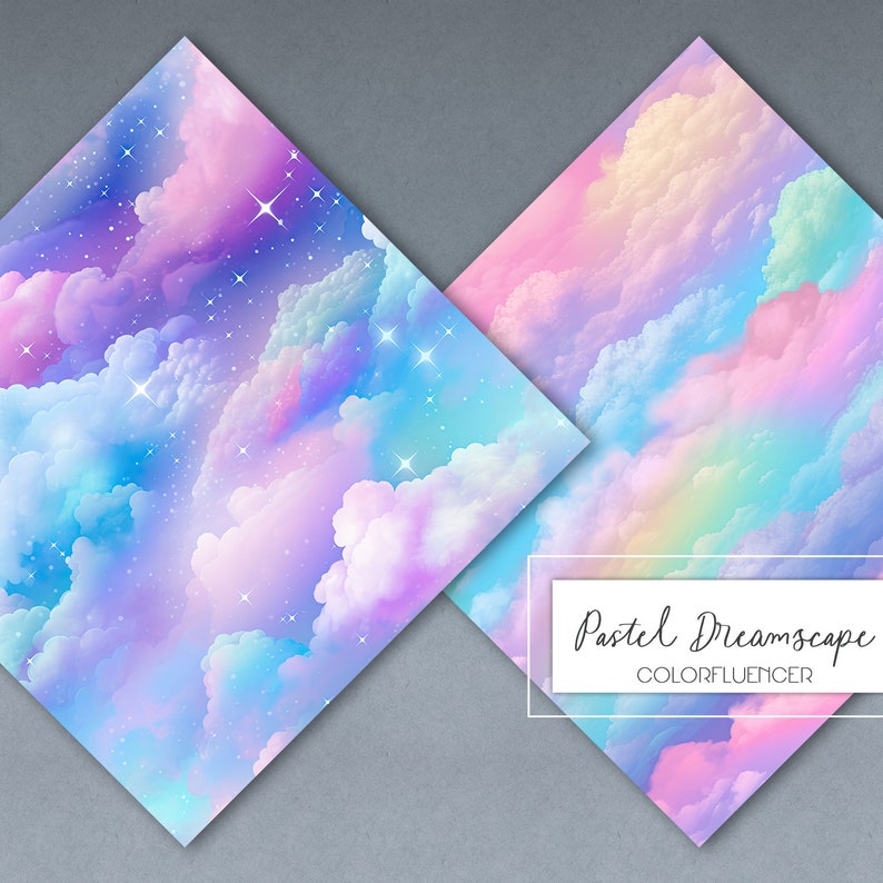 Clouds Seamless Patterns Sky Clouds Backgrounds Rainbow - Etsy